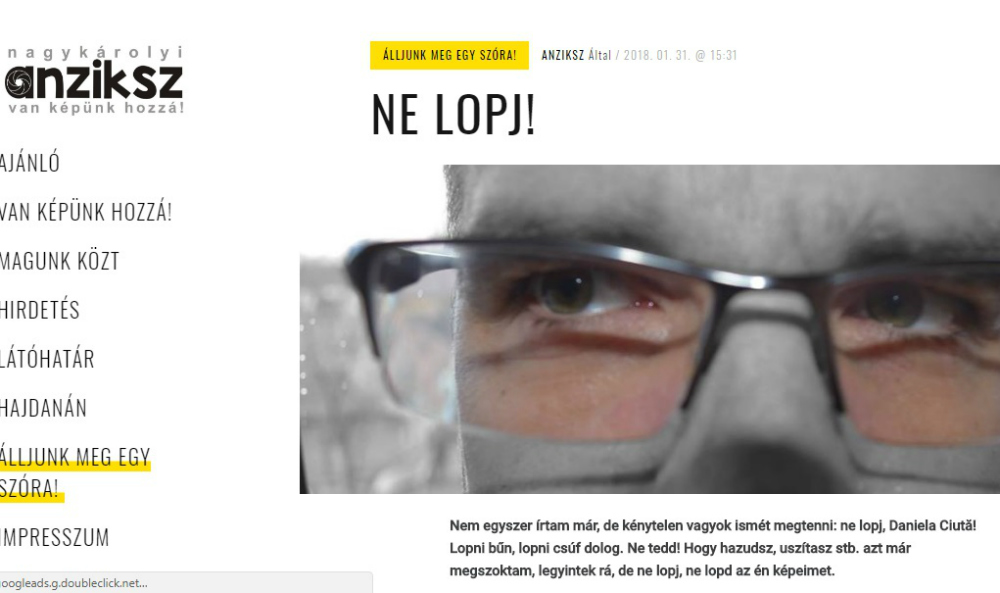 Portalul Anziksz: Daniela Ciuta, nu fura! | Opinie de Carei